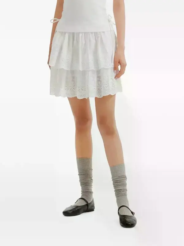 TOUT A COUP Broderie Anglaise Tiered Skirt