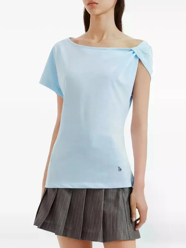 TOUT A COUP Asymmetric Twisted-shoulder T-shirt