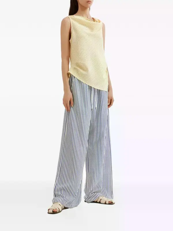 TOUT A COUP Tout À Coup Check Cowl Neck Sleeveless Top