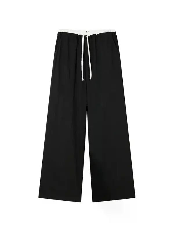 B+AB Drawstring Wide-leg Trousers - Black