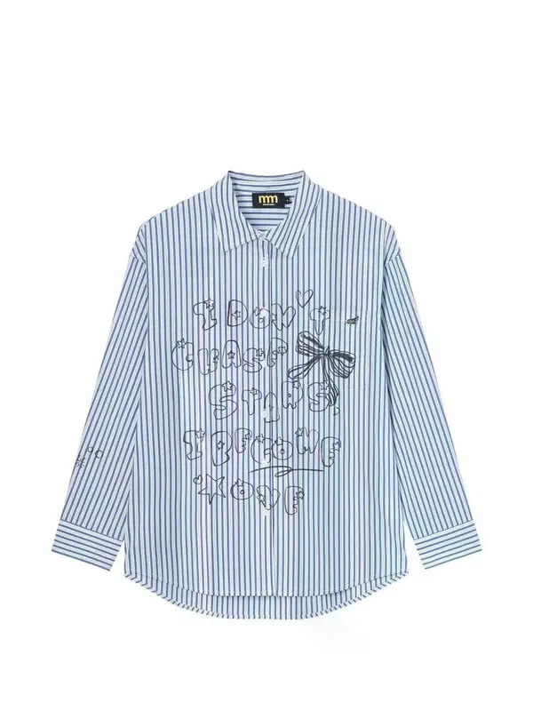 MINI CREAM Striped Graphic Print Shirt