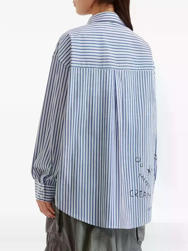 MINI CREAM Striped Graphic Print Shirt