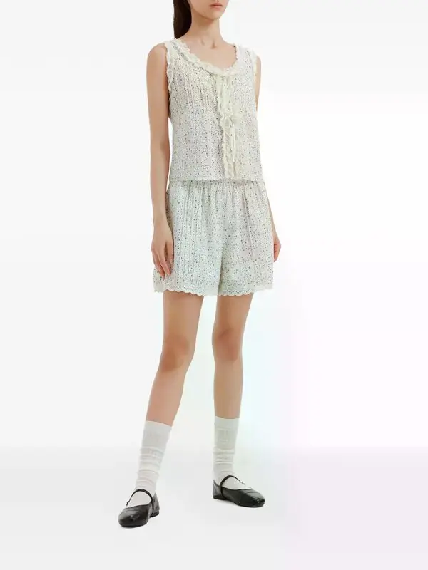 TOUT A COUP Floral Print Ruffled Top