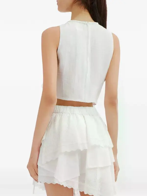 B+AB Ruffled Lace-trim Blouse