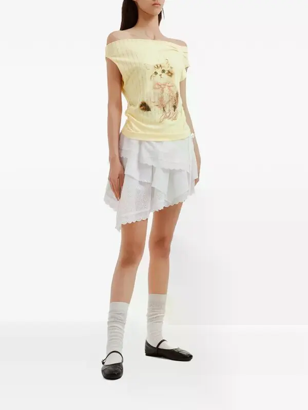 B+AB Graphic-print Ruched T-shirt