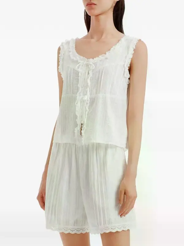 TOUT A COUP Ruffled Bow-detail Top