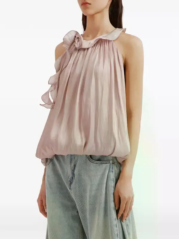 B+AB Ruffled-trim Halterneck Blouse