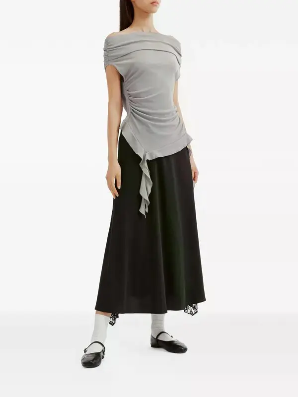 TOUT A COUP Lace Insert Asymmetric Skirt