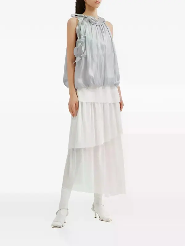 B+AB Ruffle-trimmed Bow Detail Blouse