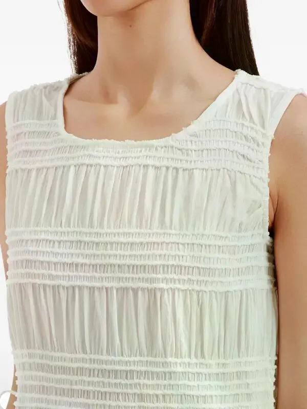TOUT A COUP Shirred Sleeveless Blouse