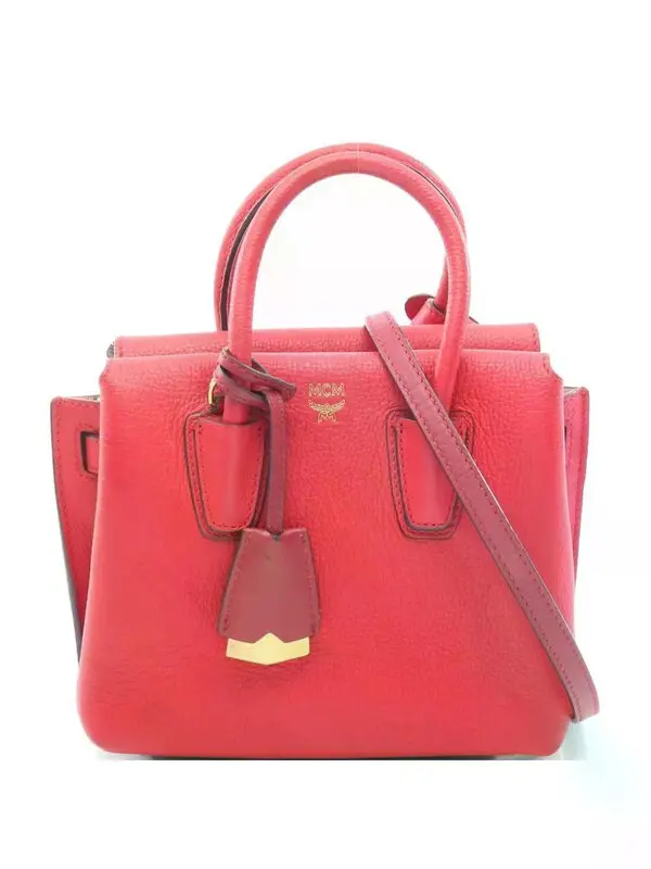 Mcm Mini Milla Two-way Leather Handbag - Red
