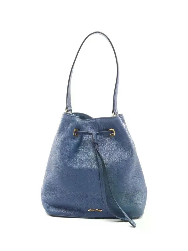 Miu Miu Drawstring Bucket Bag - Blue