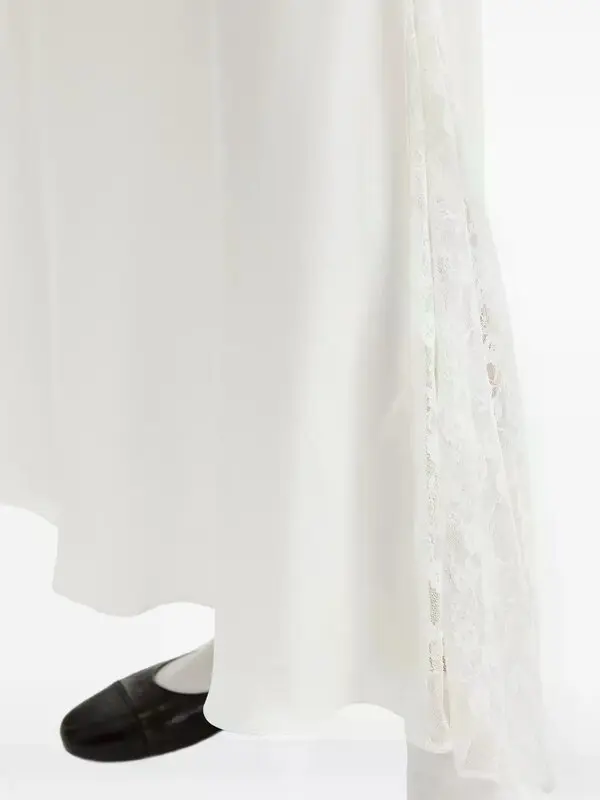 TOUT A COUP Lace-panelled Long Skirt