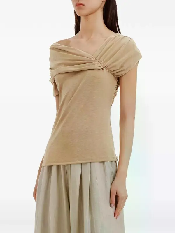 B+AB Ruched Off-shoulder Blouse