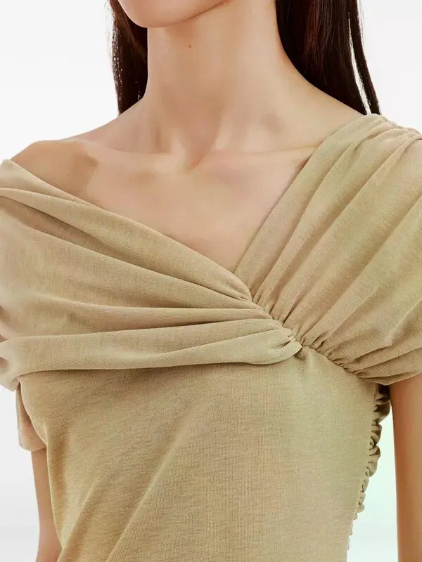 B+AB Ruched Off-shoulder Blouse