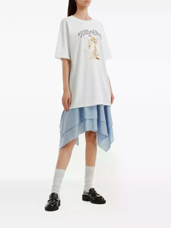 B+AB Tiered Asymmetric Short Skirt