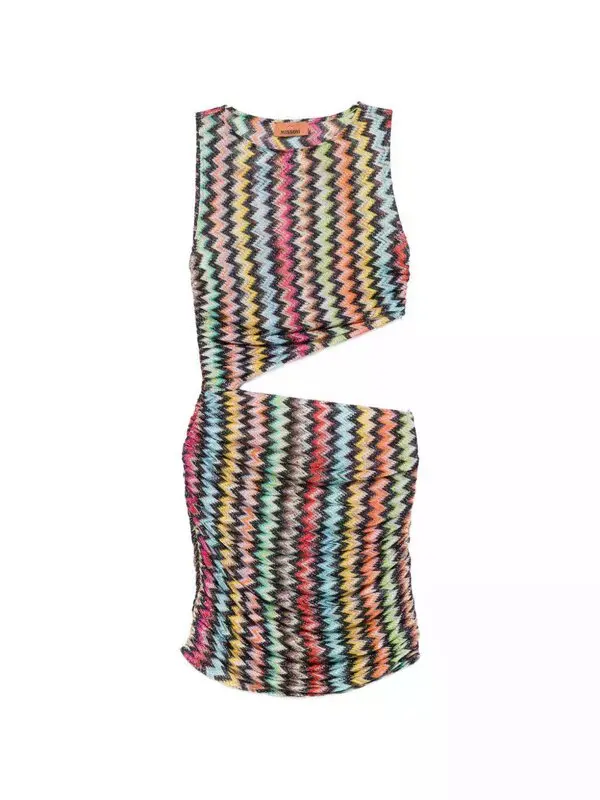 Missoni Zigzag-knit Cut-out Beach Dress - Black