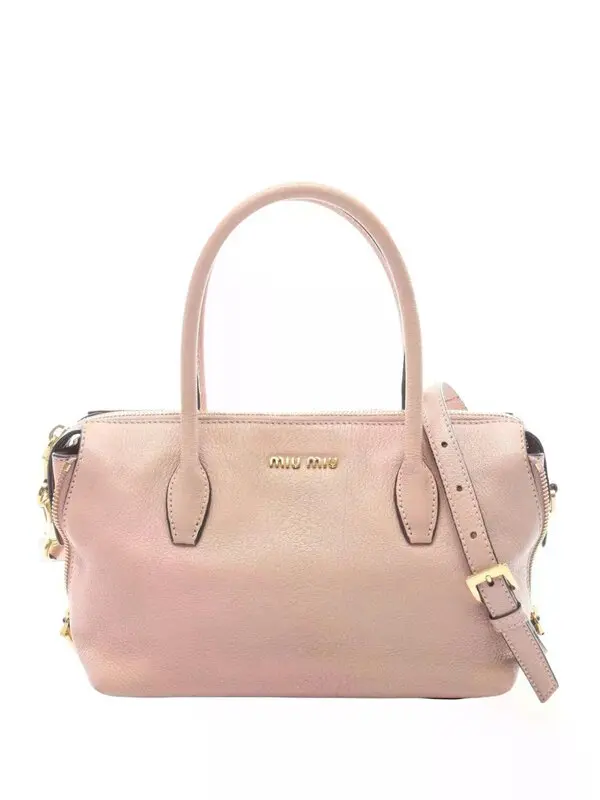 Miu Miu Madras Leather Handbag - Pink