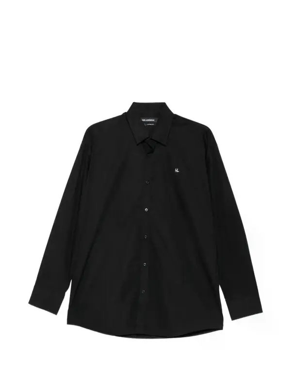 Karl Lagerfeld Logo-embroidered Loose-fit Shirt - Black