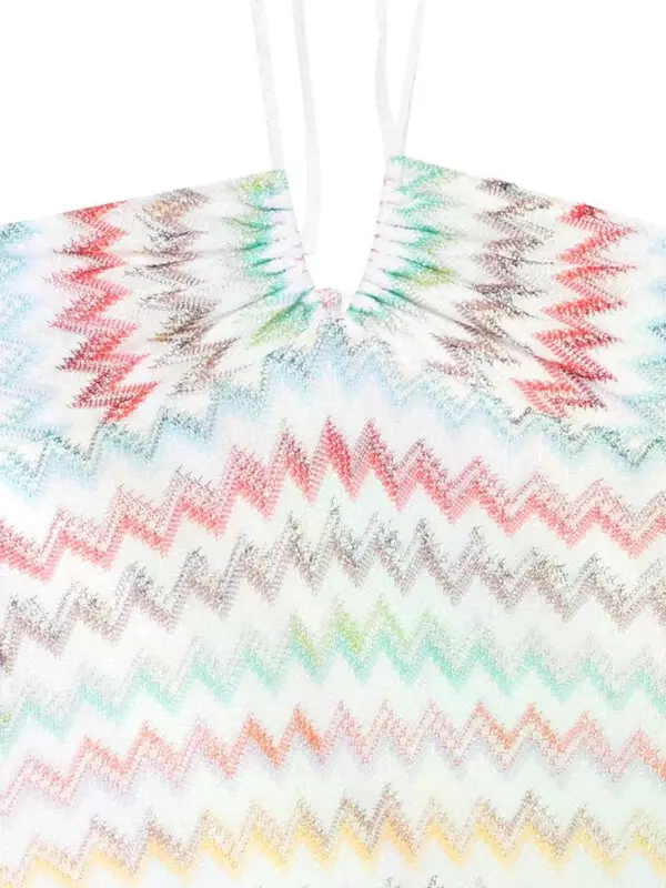 Missoni Zigzag-knit Halterneck Swimsuit