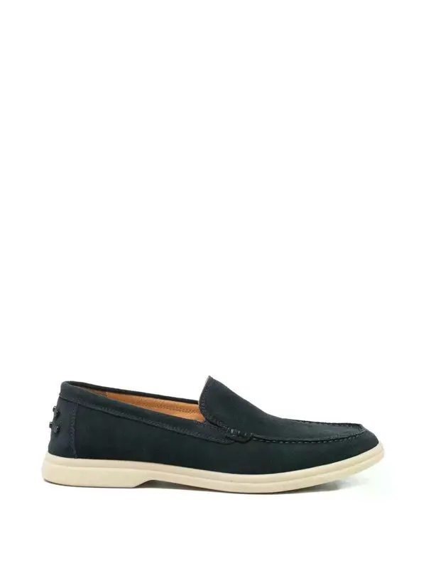 SERGIO MORETTI FIRENZE Stud-embellished Suede Loafers - Blue