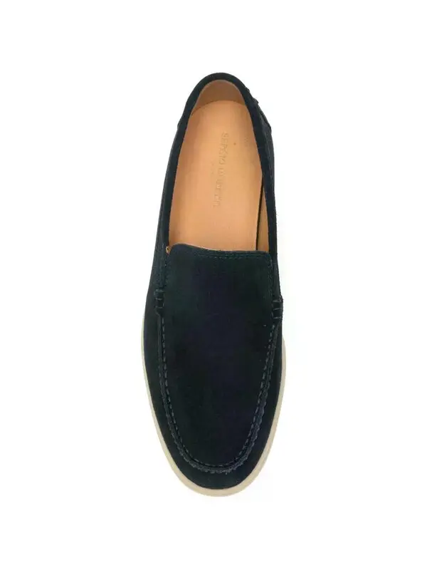 SERGIO MORETTI FIRENZE Stud-embellished Suede Loafers