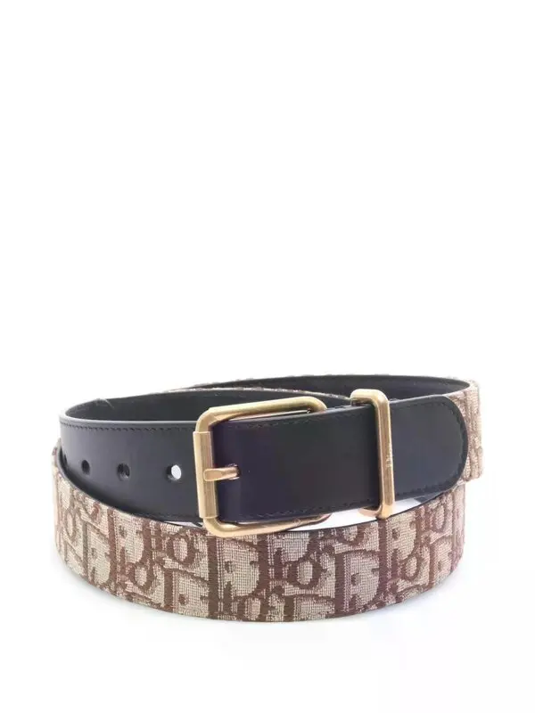 Dior Oblique Canvas And Leather Belt
