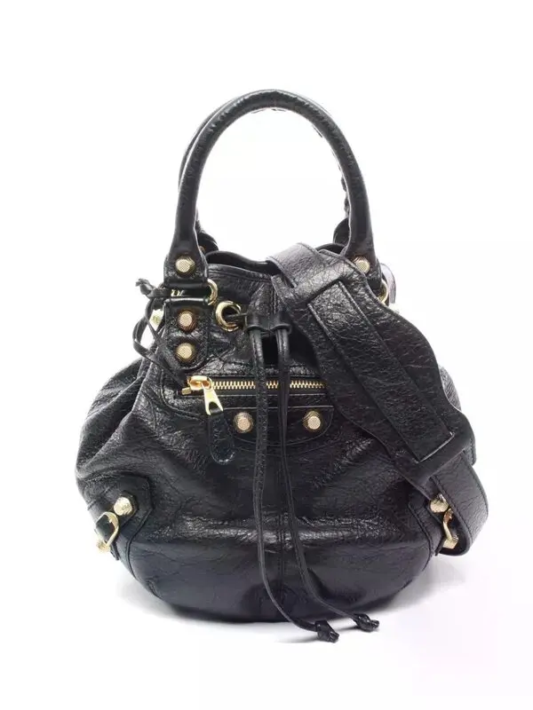 Balenciaga Giant Pom Pon Handbag - Black
