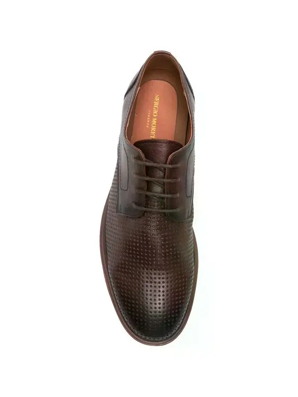 SERGIO MORETTI FIRENZE Perforated Leather Lace-up Oxford Shoes