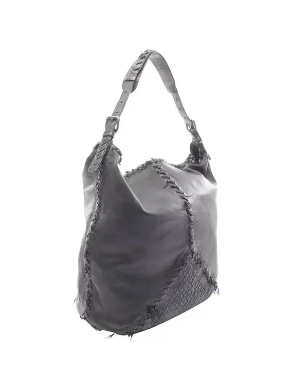 Bottega Veneta 2000s Intrecciato Shoulder Bag - Black