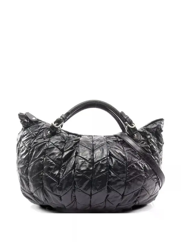 Miu Miu Quilted Patent Handbag - Black