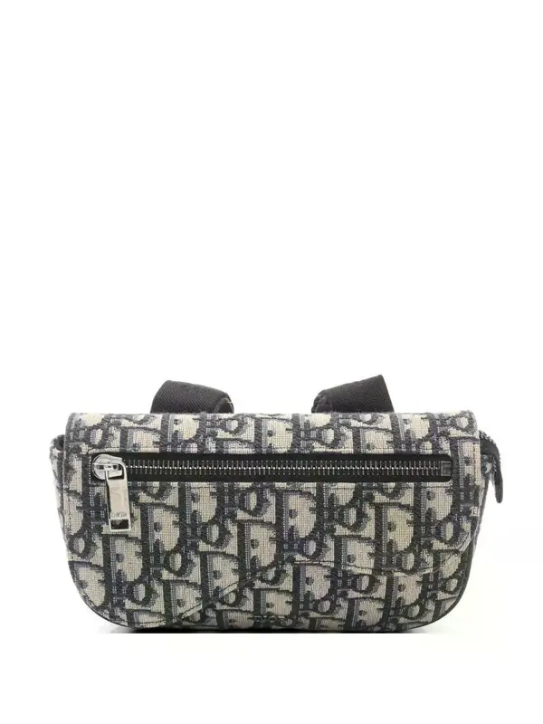 Dior Saddle Pouch Oblique-canvas Clutch Bag - Neutrals
