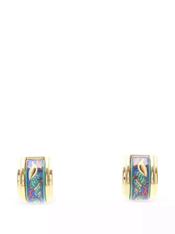 Hermès Enamel Seashell Earrings
