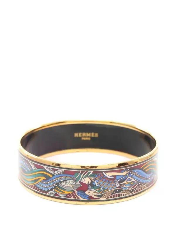 Hermès 2020s Cloisonné Email Gm Bangle - Gold