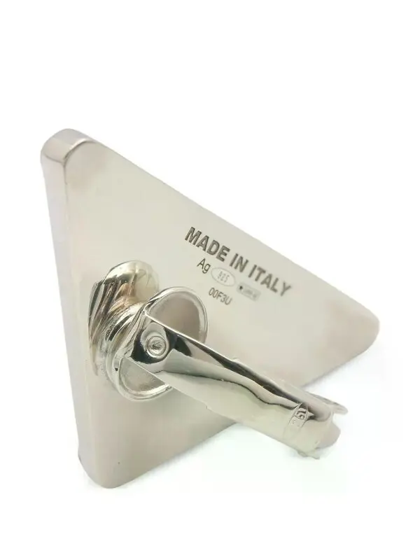 Prada Symbole Triangle Clip-on Earrings