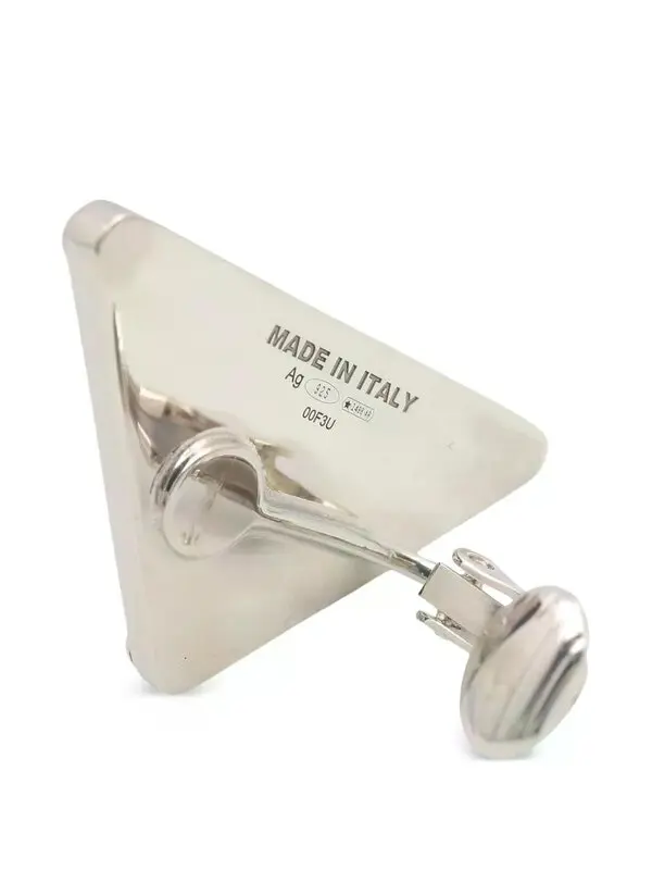 Prada Symbole Triangle Clip-on Earrings