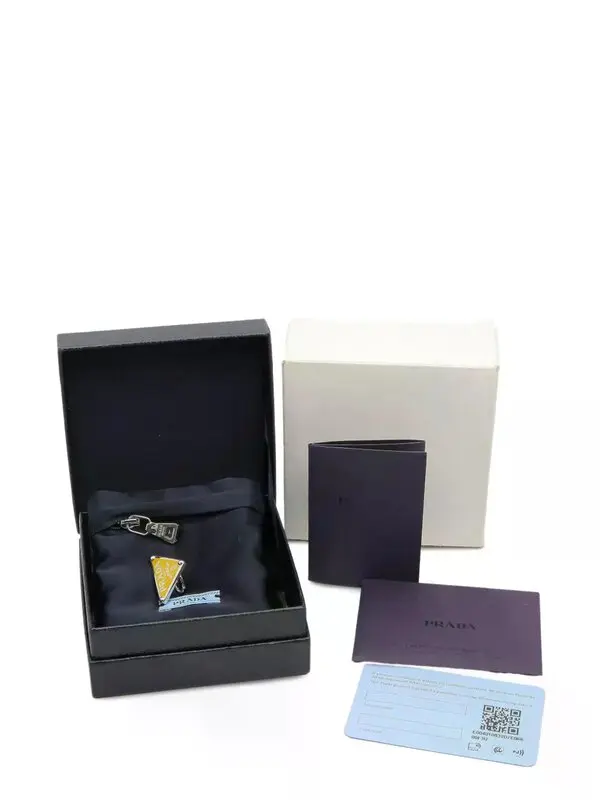 Prada Symbole Triangle Clip-on Earrings