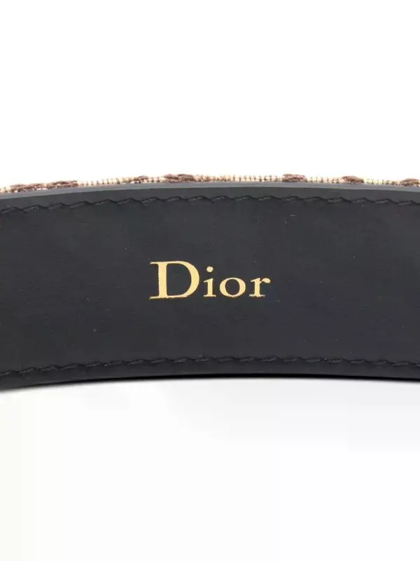 Dior Oblique Canvas And Leather Trim Belt
