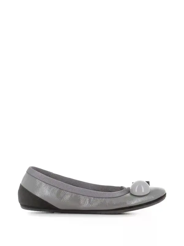 DOVE NUOTANO GLI SQUALI Embellished Patent-leather Ballet Flats - Grey
