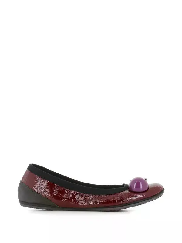 DOVE NUOTANO GLI SQUALI Embellished Patent-leather Ballet Flats - Red