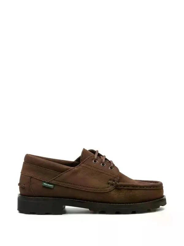Paraboot Dark Nubuck Boat Shoes - Brown