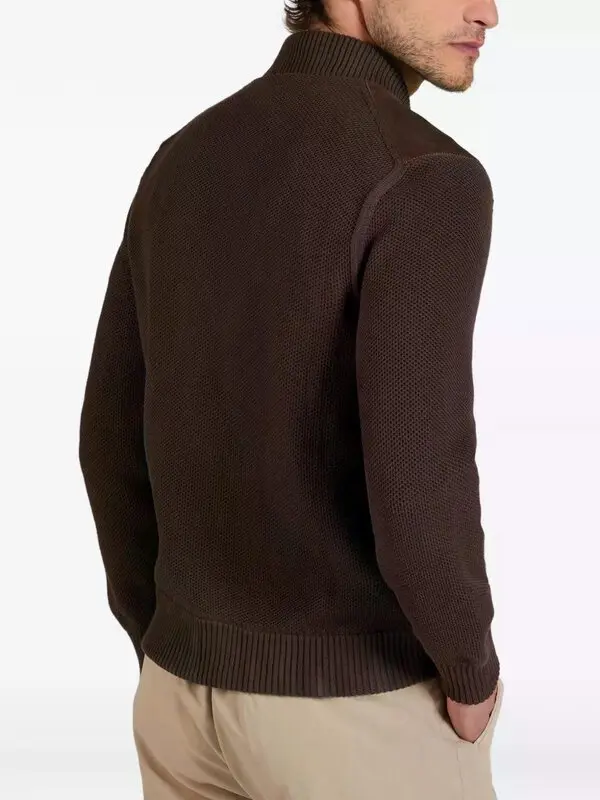 SLOWEAR Suede Panelled Bomber Jacket