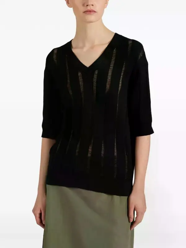 SLOWEAR Zanone Ribbed V-neck Sweater