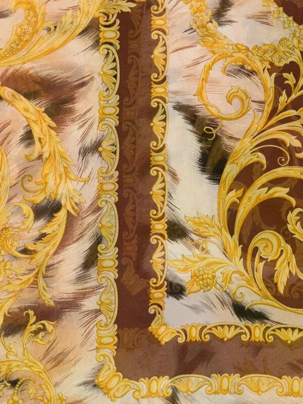 Versace 1990s Barocco Animal-print Scarf