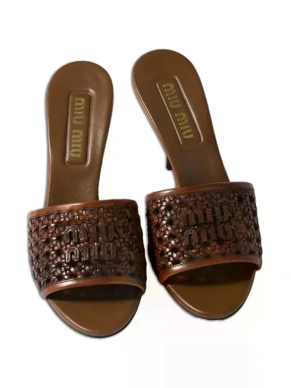 Miu Miu Woven Leather Sandals