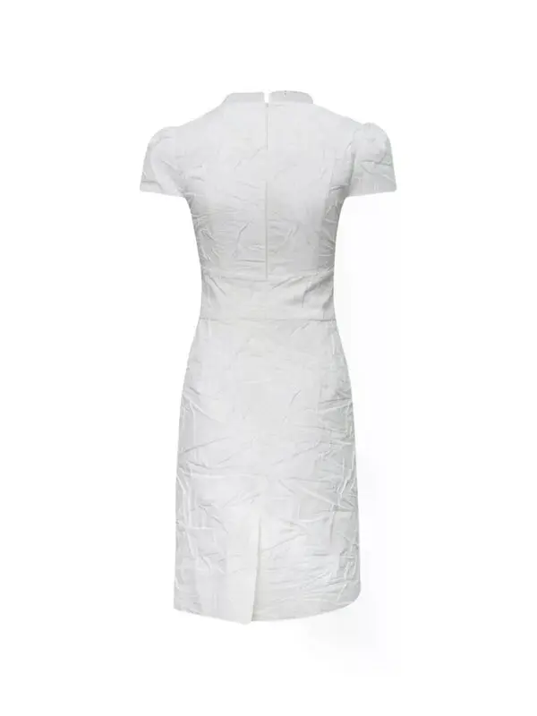 SHUSHU/TONG Crinkled Sweetheart Neckline Puff Sleeve Dress