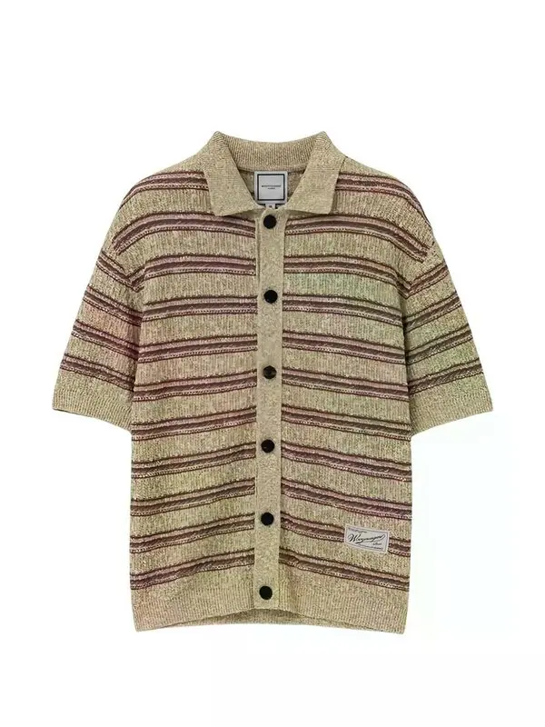 WOOYOUNGMI Striped Short-sleeve Cardigan - Green