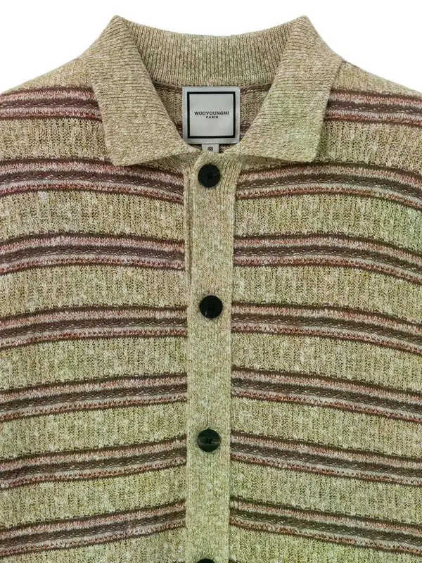 WOOYOUNGMI Striped Short-sleeve Cardigan