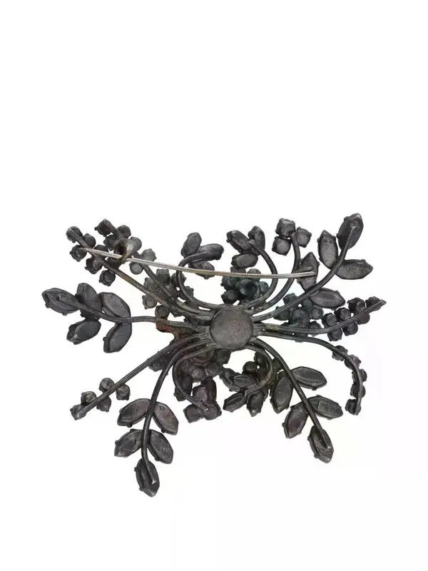 Vintage Crystal-embellished Floral Brooch
