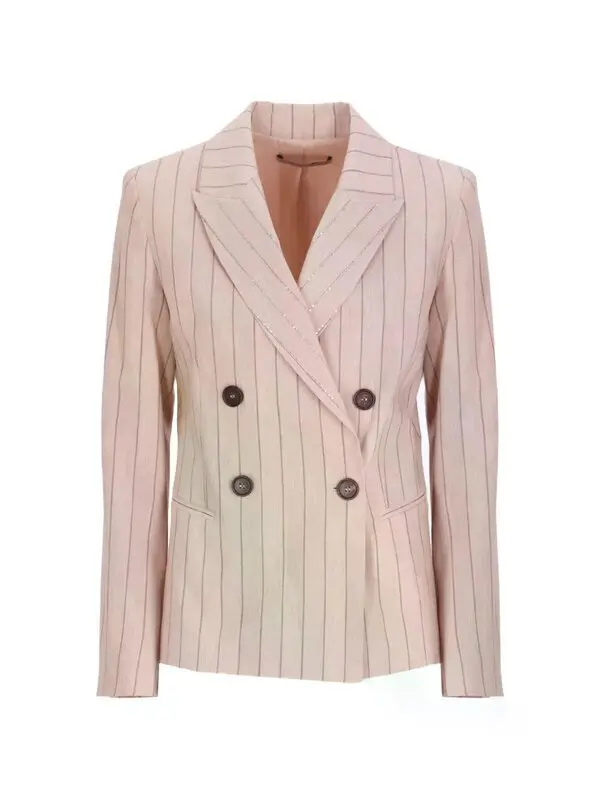 D.exterior Embellished Pinstripe Jacket